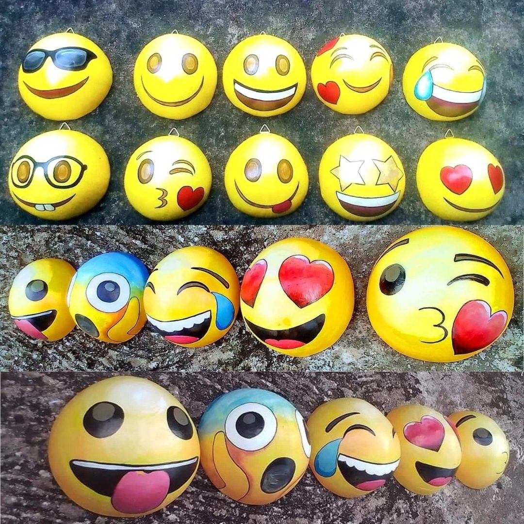 Coco Shell Wall Art Emoji Shape | Eco-Friendly Home Décor