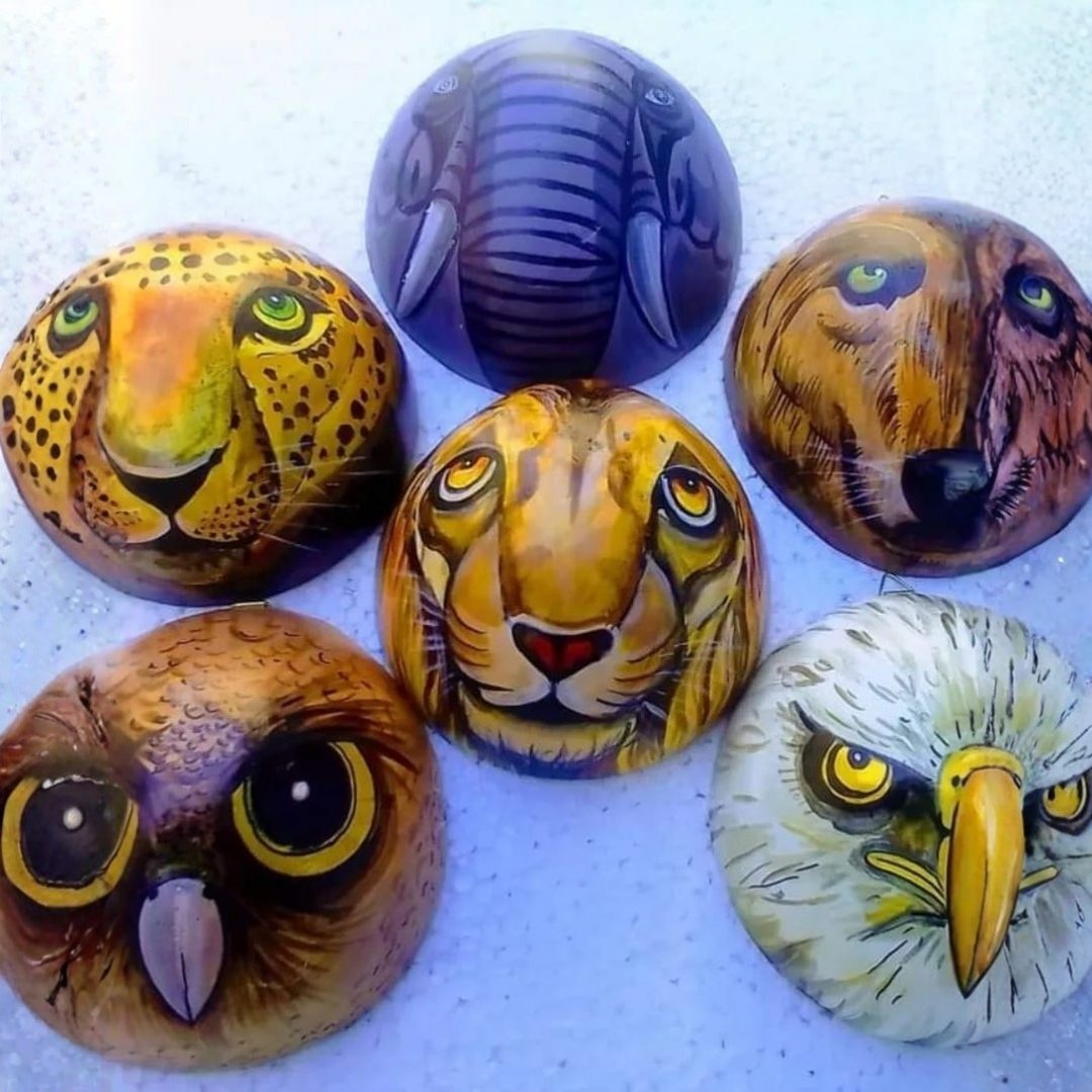 Coco Shell Wall Art Animal Shape | Eco-Friendly Home Décor