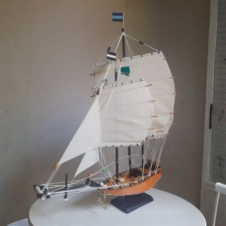 Wooden Ship Table Decor Statue | Handcrafted Home Décor